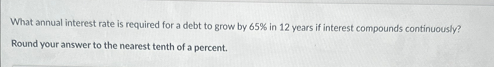 Solved What annual interest rate is required for a debt to | Chegg.com