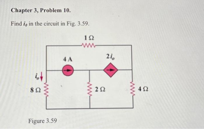 Solved Chapter 3, Problem 10. Find io in the circuit in Fig. | Chegg.com