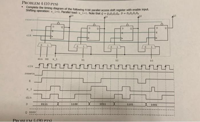 Solved PROBLEM 4 (10 PTs) - Complete the timing diagram of | Chegg.com