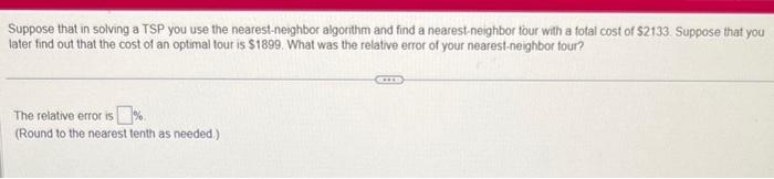 Solved Suppose that in solving a TSP you use the | Chegg.com