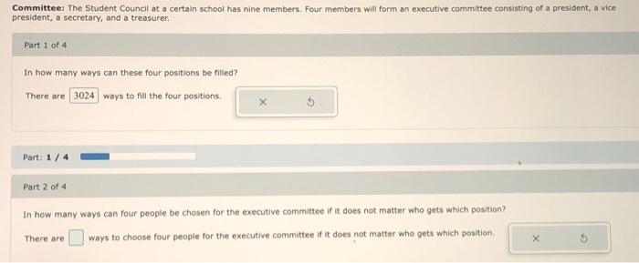 Solved Committee: The Student Council at a certain school | Chegg.com