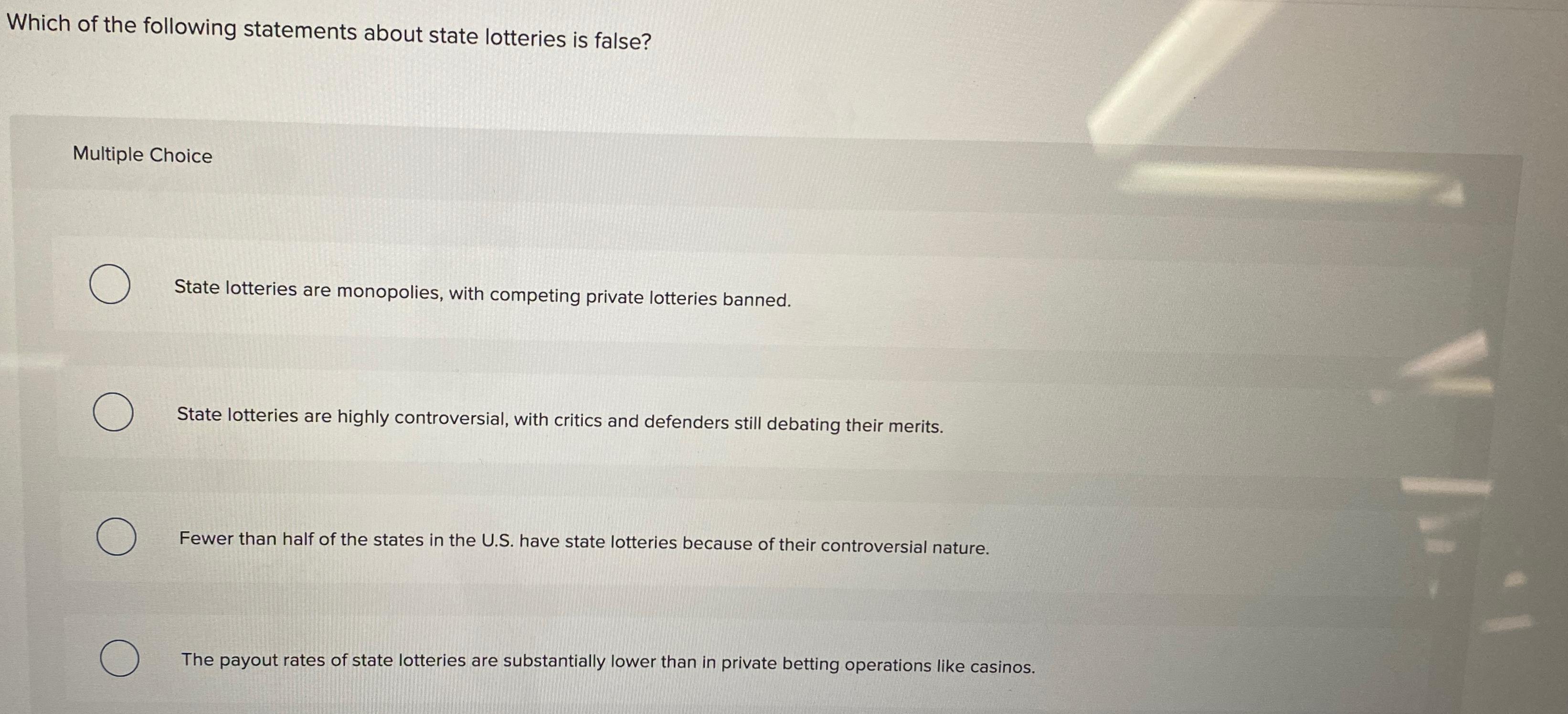 Which of the following statements about state | Chegg.com