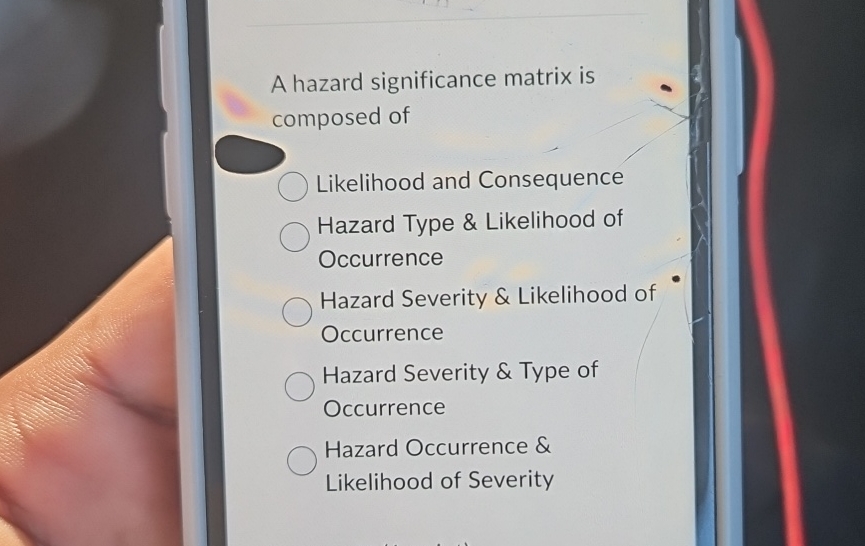 Solved A hazard significance matrix is composed ofLikelihood | Chegg.com