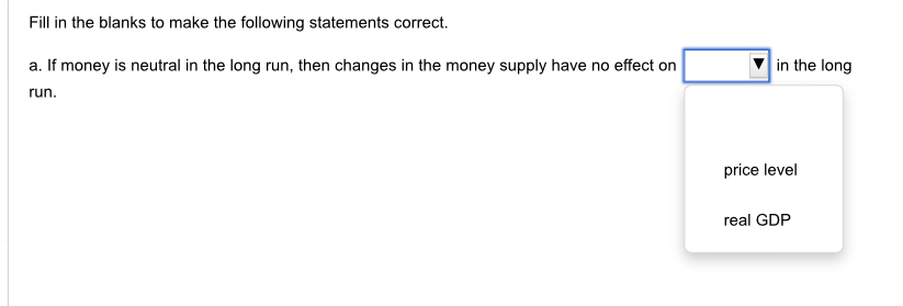 Solved Fill in the blanks to make the following statements | Chegg.com