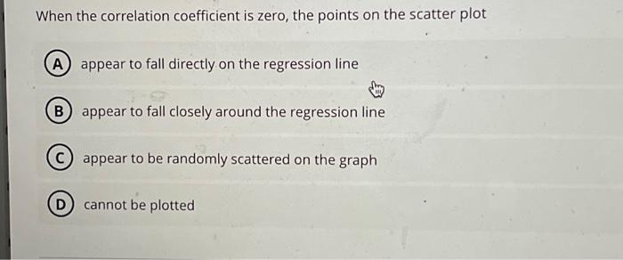 Solved When the correlation coefficient is zero, the points | Chegg.com