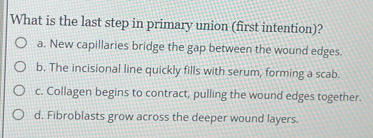 What is the last step in primary union (first | Chegg.com