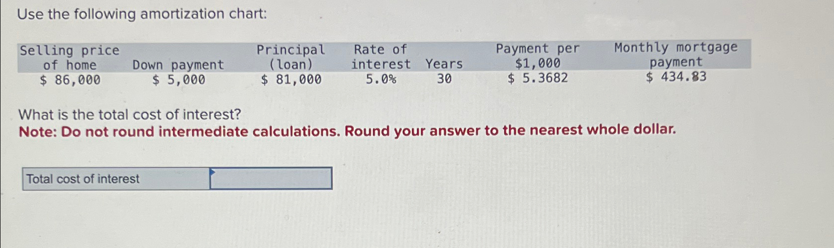 Solved Use the following amortization | Chegg.com