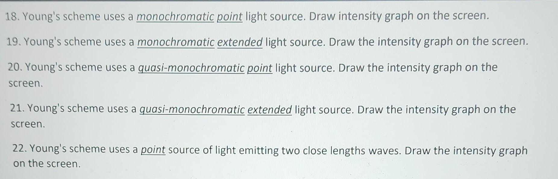 Solved 18. Young's scheme uses a monochromatic point light | Chegg.com