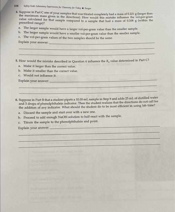 Solved 206 Sufary-Soale Liboratory Erpvrimatis for Chamithy | Chegg.com