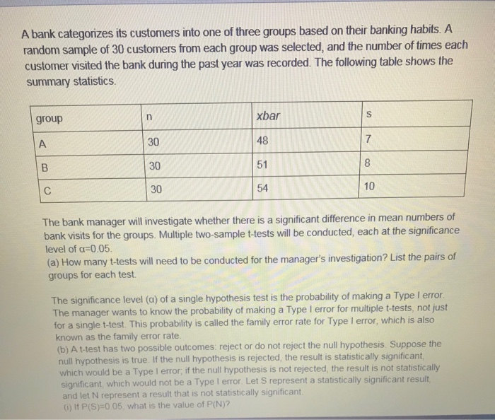 Solved A bank categorizes its customers into one of three | Chegg.com