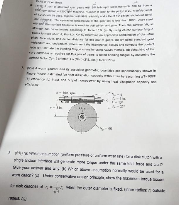 Solved 6. (14%) A pair of standard spur gears with 25∘ | Chegg.com