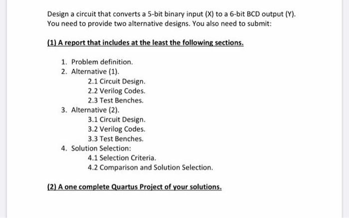 Solved Design a circuit that converts a 5-bit binary input | Chegg.com