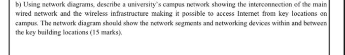 Solved b) Using network diagrams, describe a university's | Chegg.com