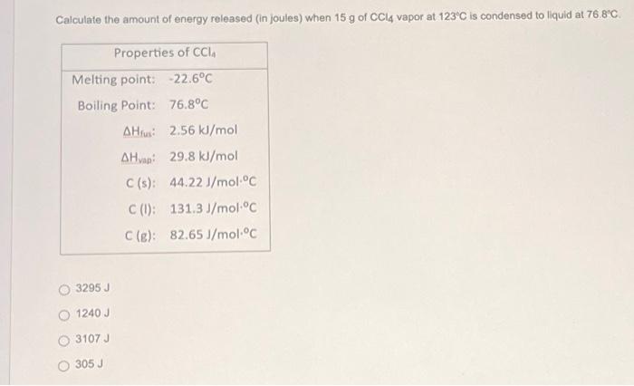 Solved Calculate the amount of energy released (in joules) | Chegg.com