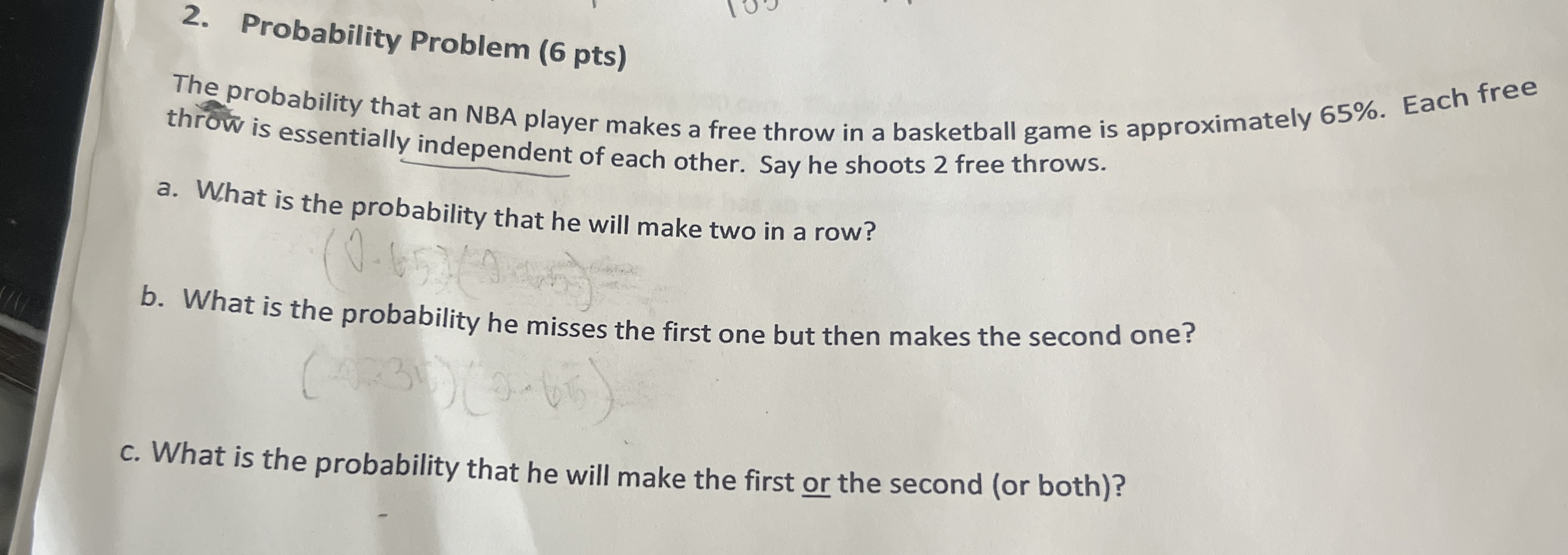 Solved Probability Problem ( 6 ﻿pts)The probability that an | Chegg.com