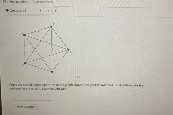 Solved Question 26 13 A D Apply the sorted edges | Chegg.com