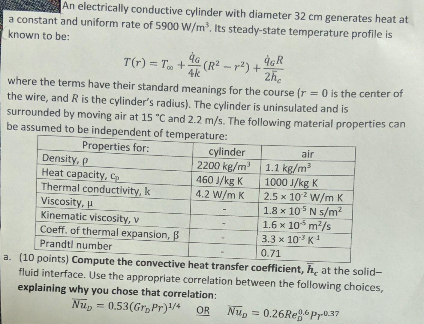 Solved b) regardless of part a and b, assume the value of hc | Chegg.com