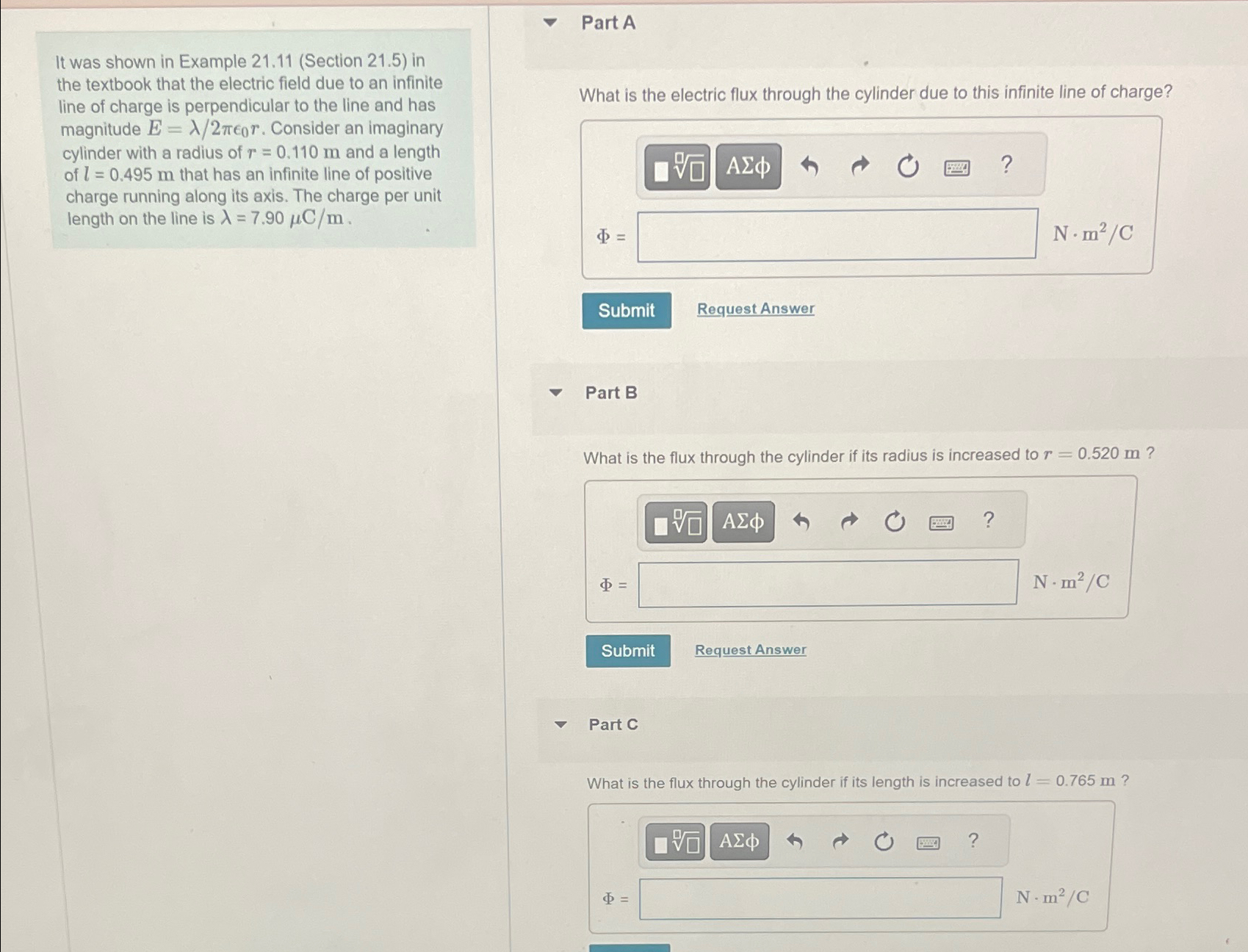 Solved Part AIt was shown in Example 21.11 (Section 21.5) | Chegg.com
