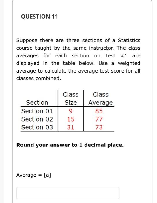 Solved Suppose there are three sections of a Statistics | Chegg.com