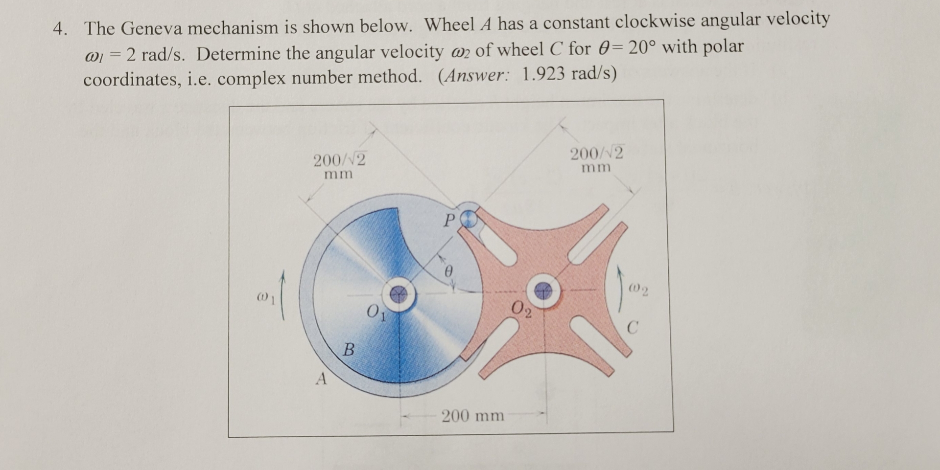 Solved The Geneva mechanism is shown below. Wheel A has a | Chegg.com