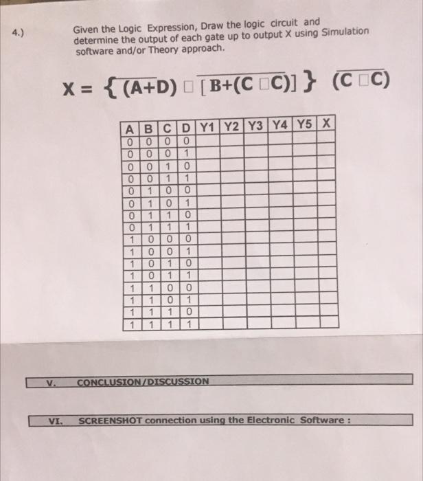 Solved 4.) Given the Logic Expression, Draw the logic | Chegg.com