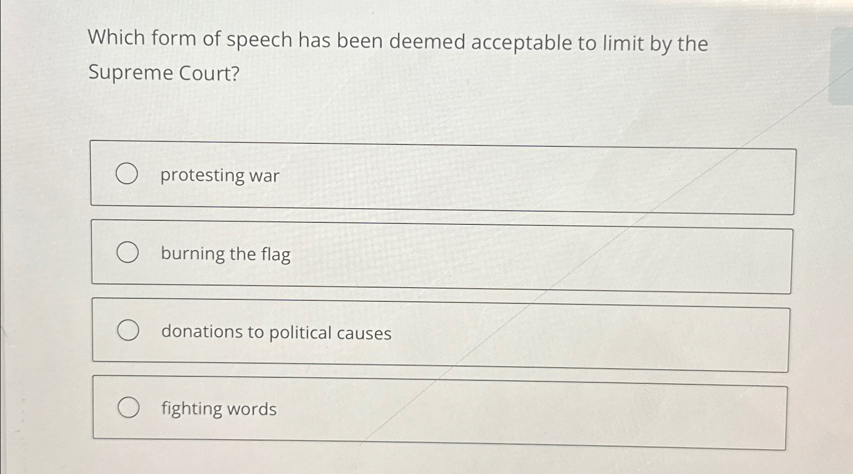 Solved Which form of speech has been deemed acceptable to | Chegg.com