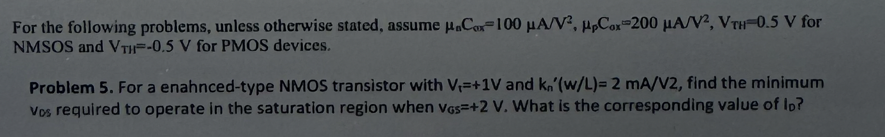 Solved For the following problems, unless otherwise stated, | Chegg.com