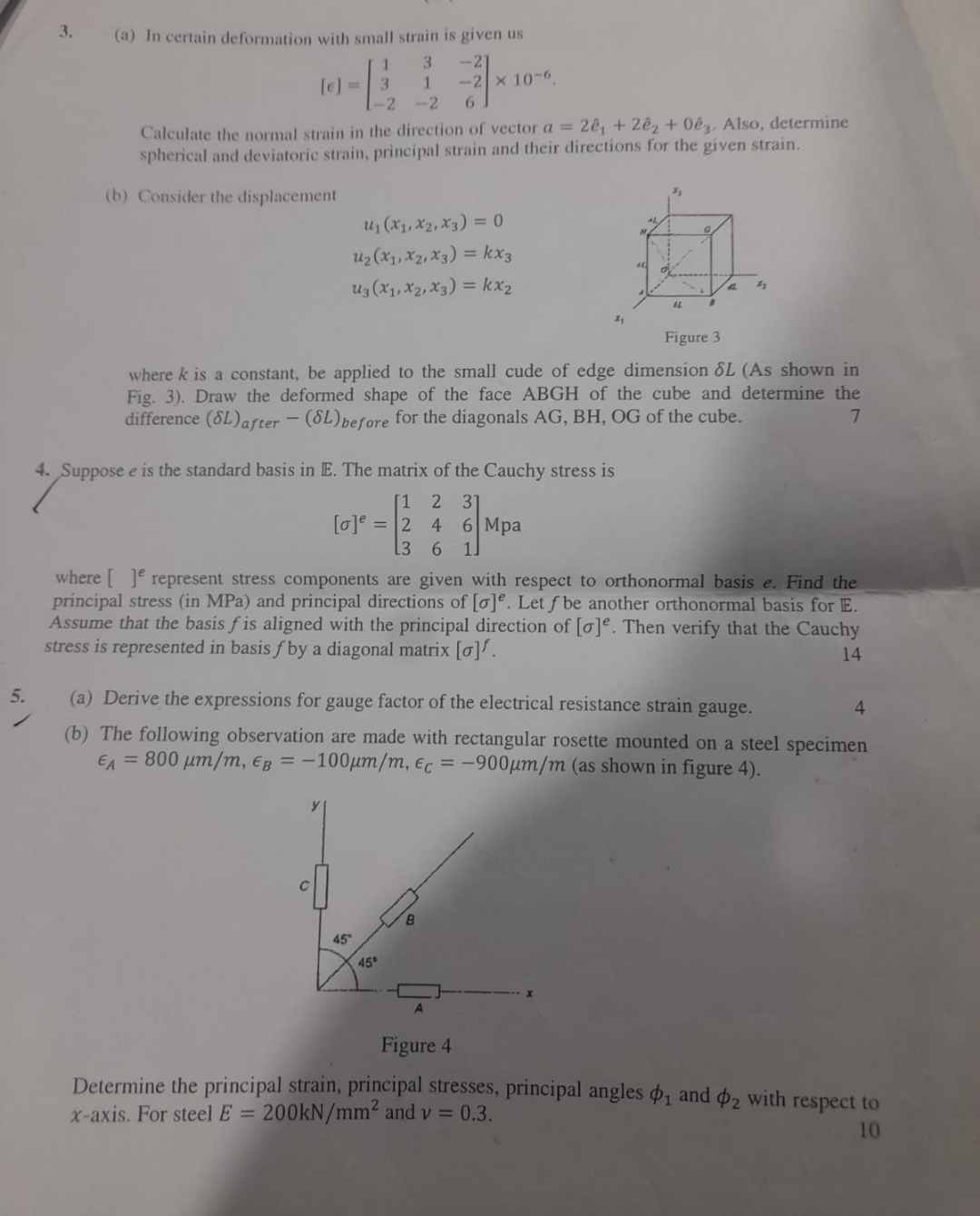 Solved (a) ﻿In certain deformation with small strain is | Chegg.com