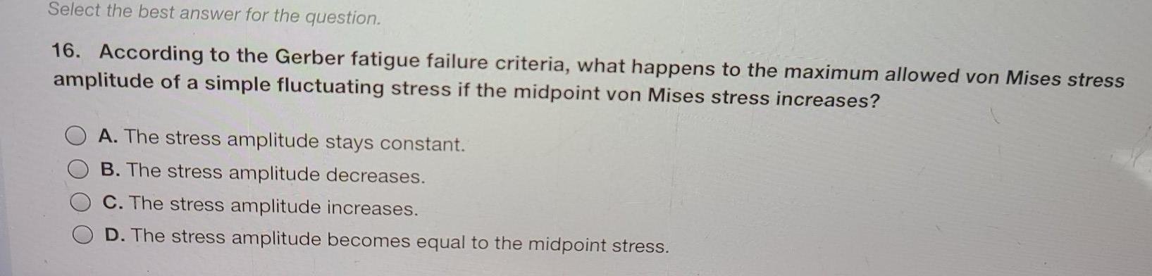 Solved Select the best answer for the question. 16. | Chegg.com