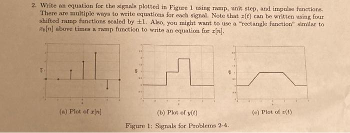2 Write An Equation For The Signals Plotted In