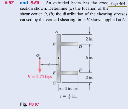 Solved 6.67 ﻿and 6.68 ﻿An extruded beam has the cross Page | Chegg.com