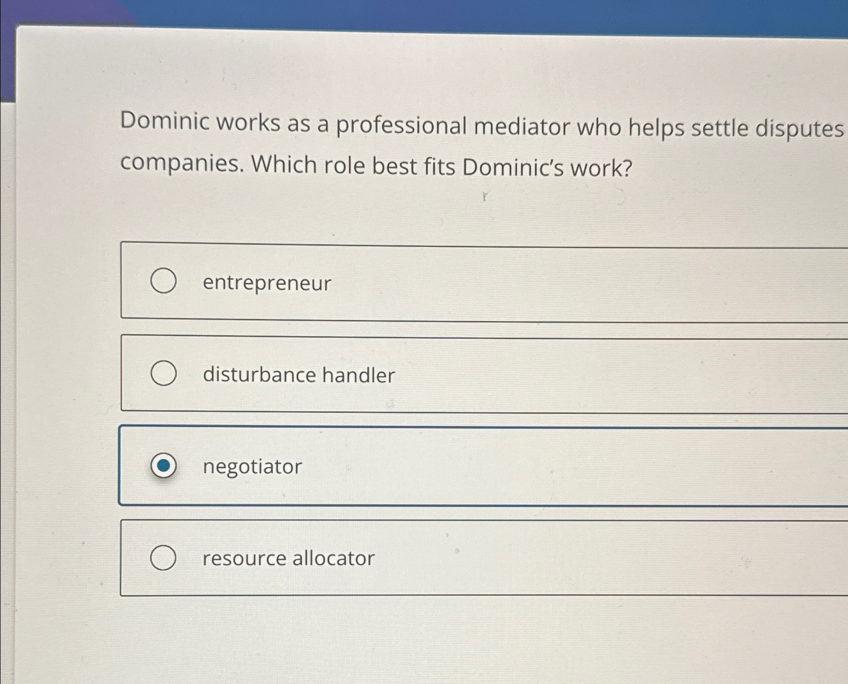 Solved Dominic works as a professional mediator who helps | Chegg.com
