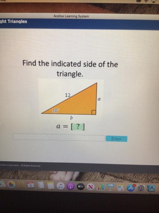 Solved Acellus Learning System ght Triangles Find the | Chegg.com