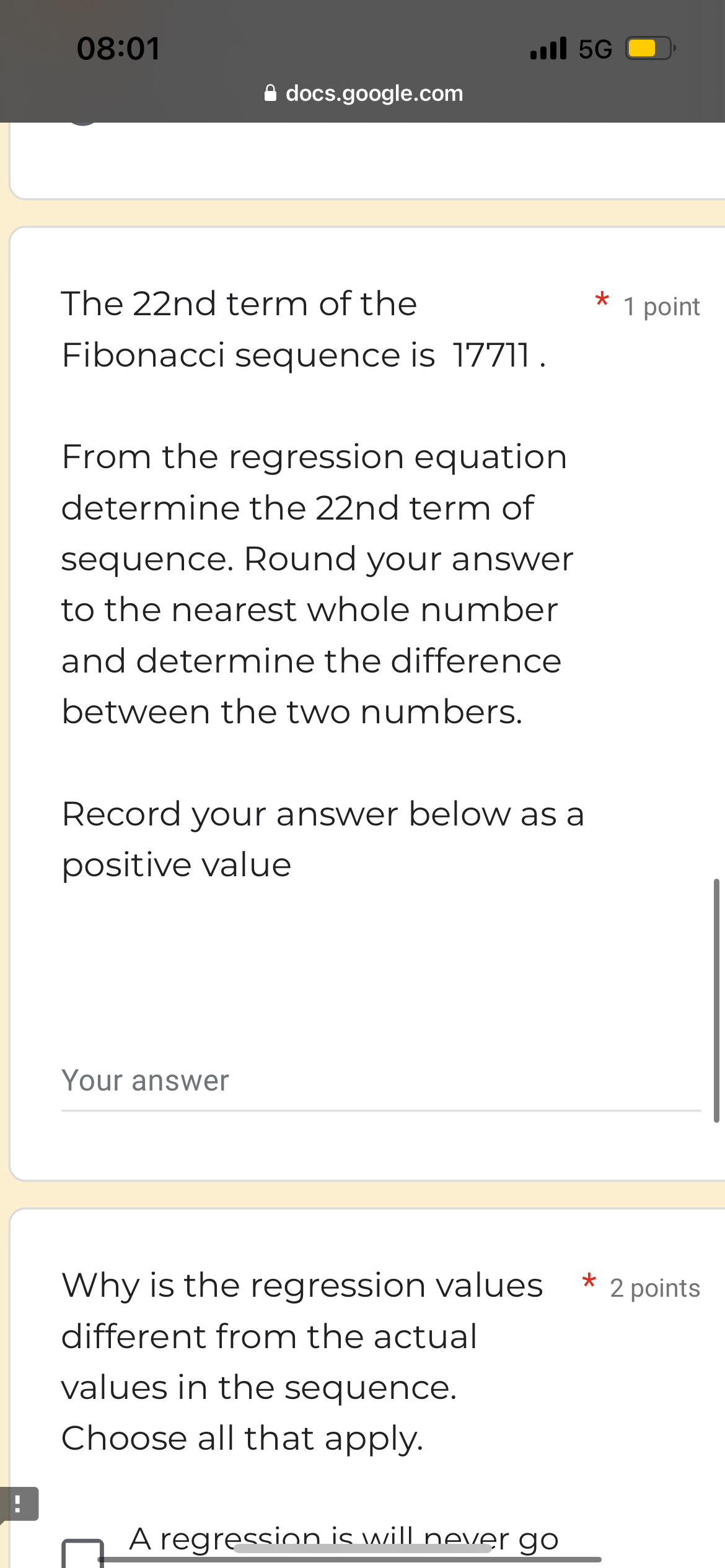 Solved The Fibonacci Sequence Is A Sequence In Which Each 4384