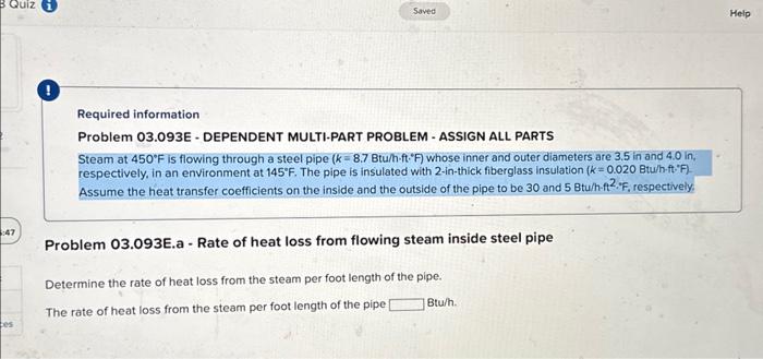 Solved Required information Problem 03.093E - DEPENDENT | Chegg.com