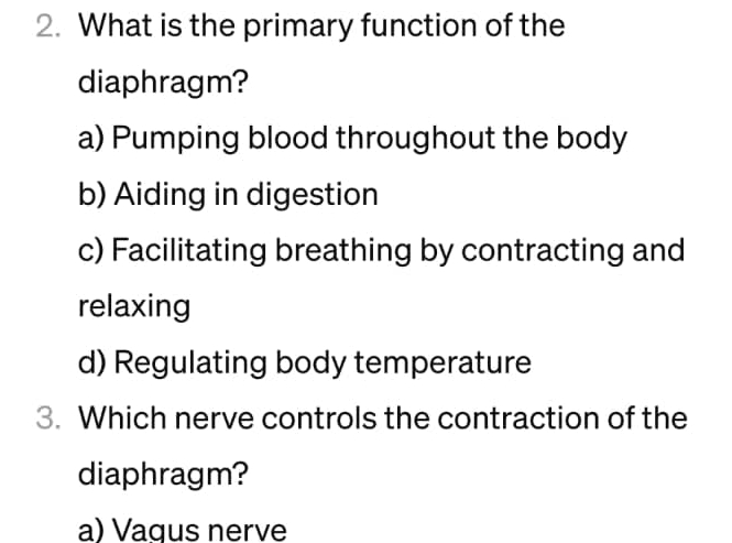 Solved Biology: What is the primary function of the | Chegg.com