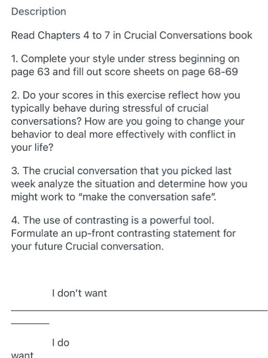 Description Read Chapters 4 to 7 in Crucial | Chegg.com