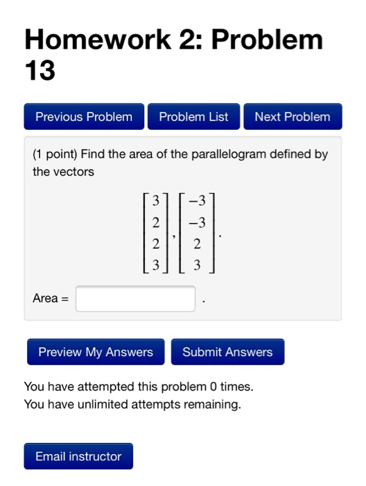 Solved Homework 2 Problem 13 Previous Problem Problem List 9948