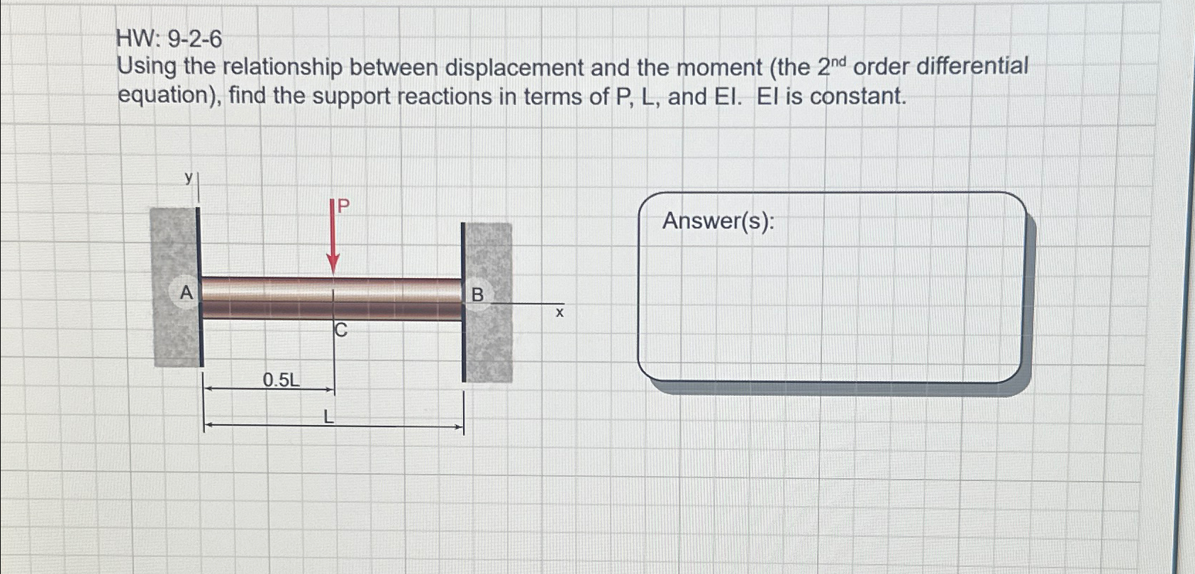 Solved HW: 9-2-6Using the relationship between displacement | Chegg.com