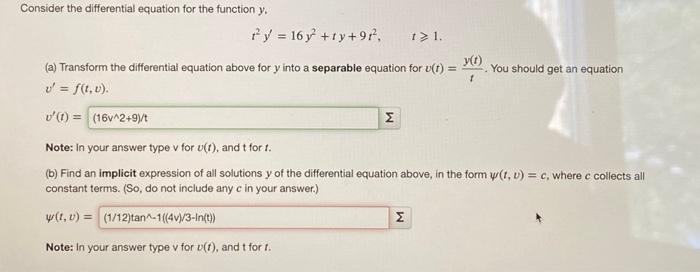 Solved Consider the differential equation for the function | Chegg.com