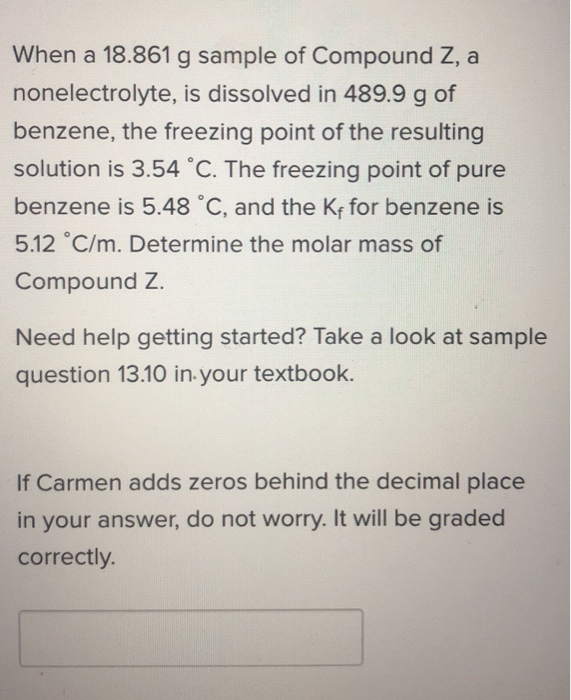 Solved When a 18.861 g sample of Compound Z, a | Chegg.com