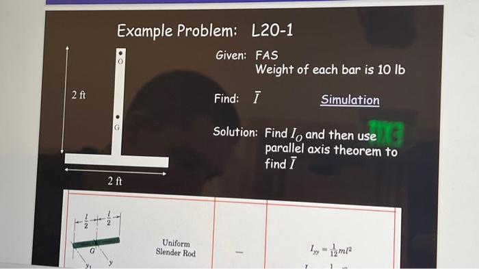 Solved 2 ft 1 72 y₁ 2 ft 72 Example Problem: L20-1 Given: | Chegg.com