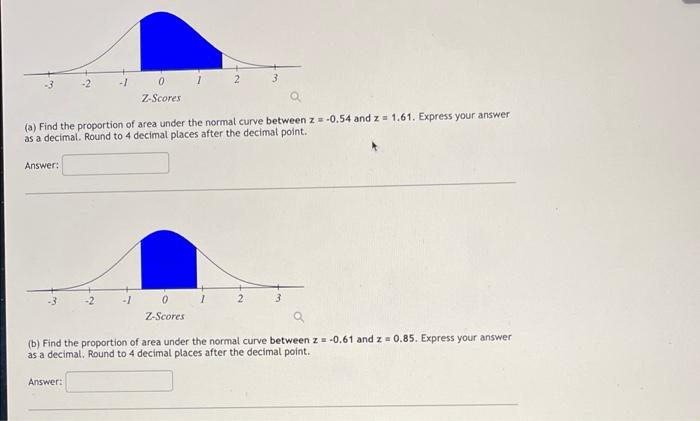 Solved (a) Find the proportion of area under the normal | Chegg.com