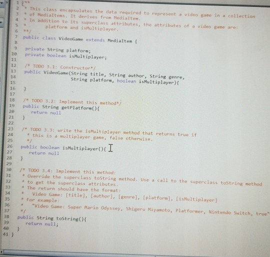 Solved 1 ** 2 This class encapsulates the data required to | Chegg.com