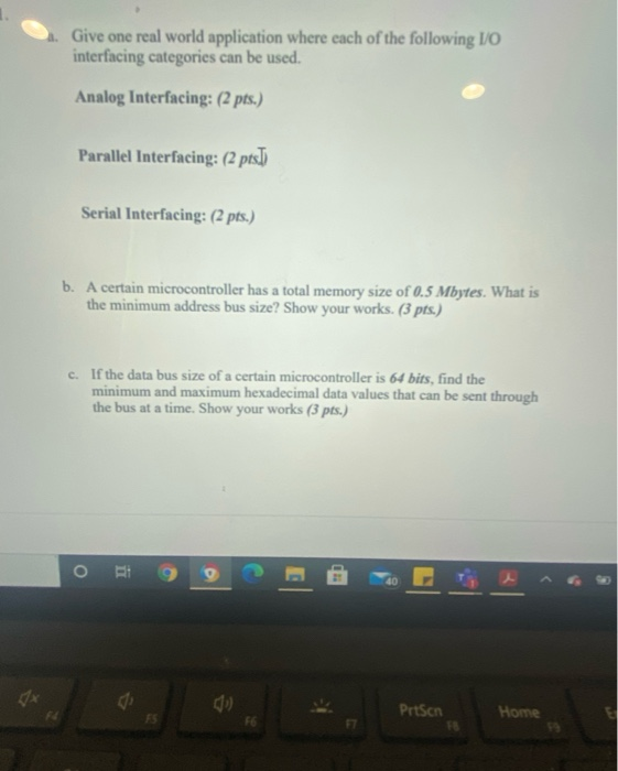 Solved Give one real world application where each of the | Chegg.com