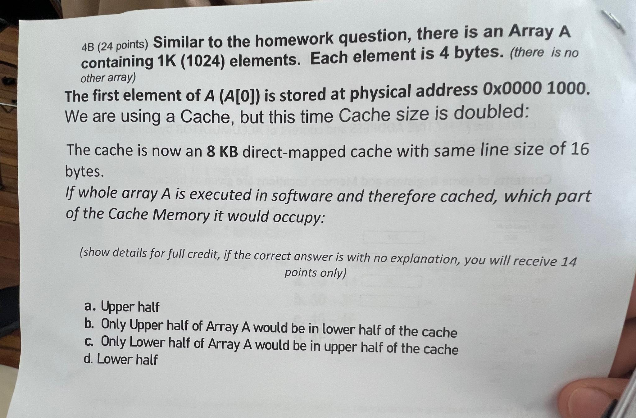 Solved 4B (24 ﻿points) ﻿Similar to the homework question, | Chegg.com