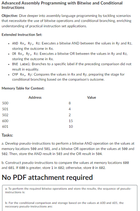 Solved a: To perform the required bitwise operations and | Chegg.com