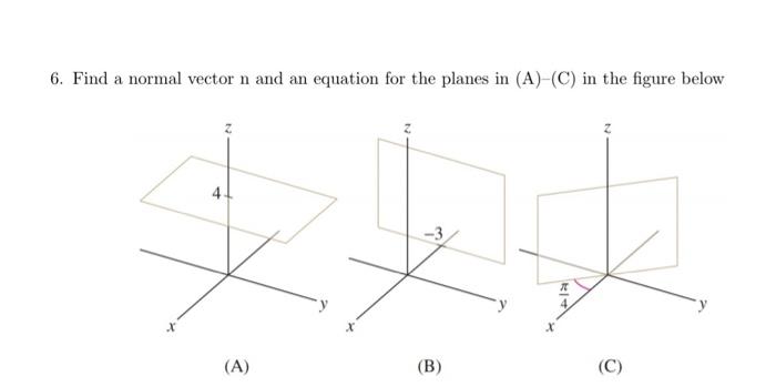 Solved 6. Find a normal vector n and an equation for the | Chegg.com