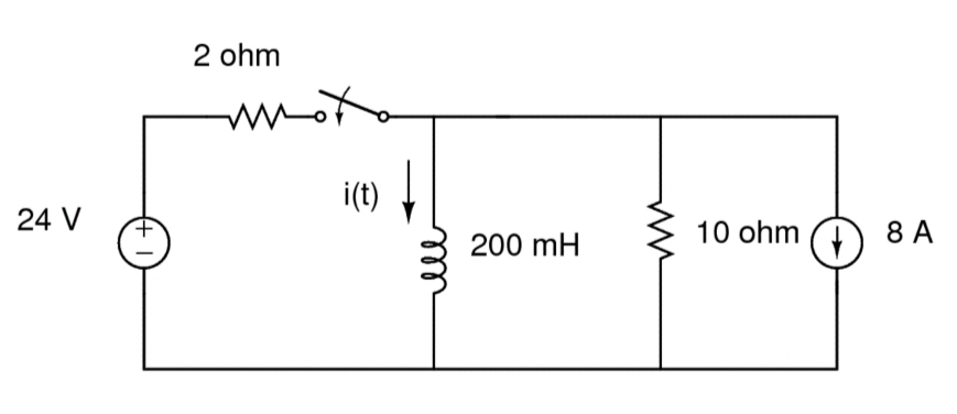 Solved Find the current through the inductor, i(t) ﻿for t>0. | Chegg.com