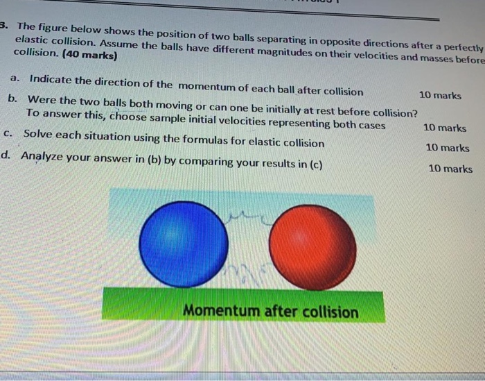 3. The figure below shows the position of two balls | Chegg.com